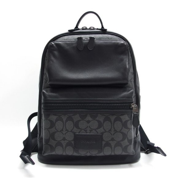 Coach | Bags | Coach Signature Leather Backpack Black | Poshmark
